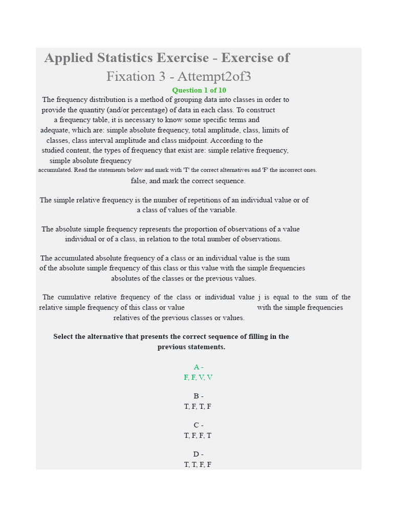 Applied Statistics Exercise - Fixation Exercise 3 - Attempt 2 of 3 ...