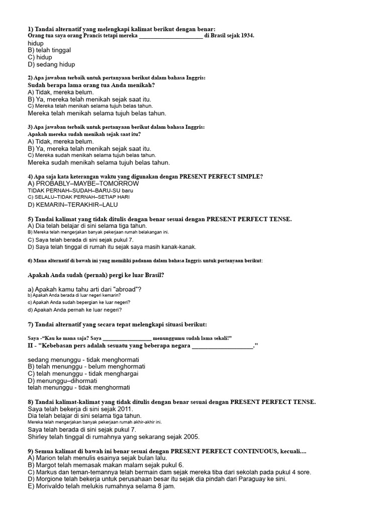 Soal Objektif Dan Jumlah Prefek Saat Ini | PDF