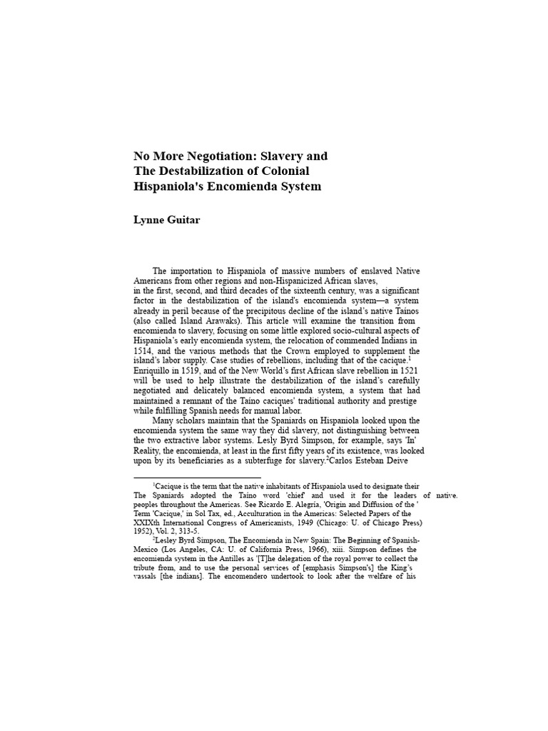 Encomienda System's Shift to Slavery | PDF | Christopher Columbus ...