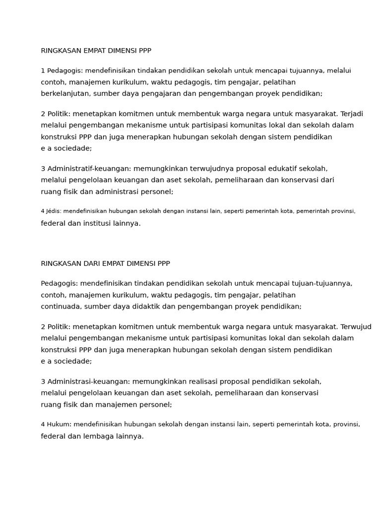 Empat Dimensi Yang Mengarahkan PPP | PDF