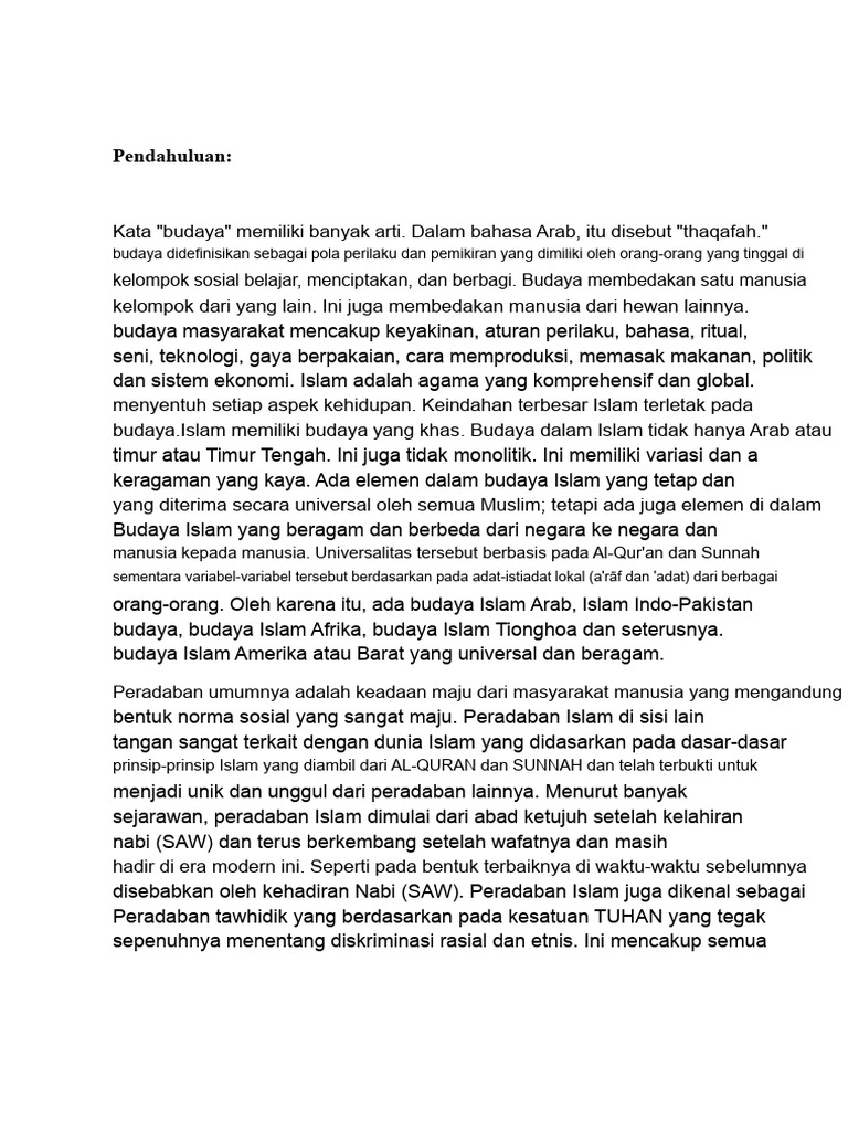 Karakteristik Budaya dan Peradaban Islam | PDF