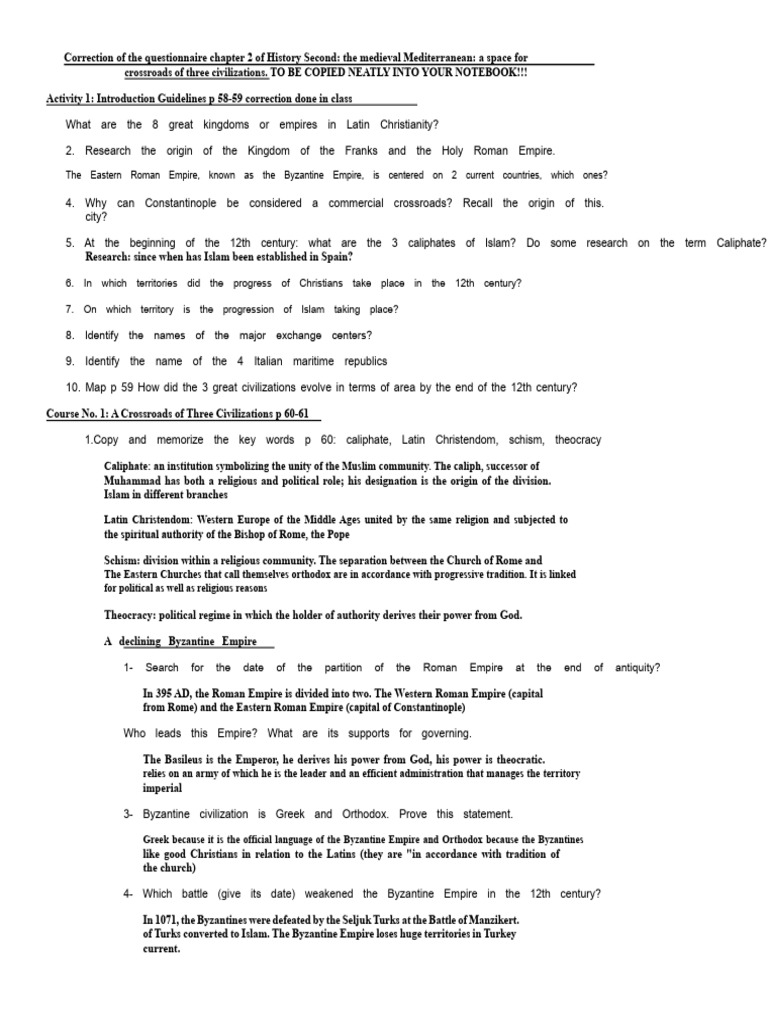 Medieval Mediterranean Civilizations Overview | PDF | Crusades ...