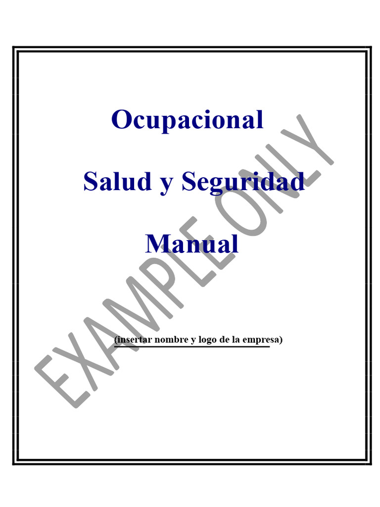 Muestra de Manual de OHS | PDF | Seguridad y salud ocupacional | Business