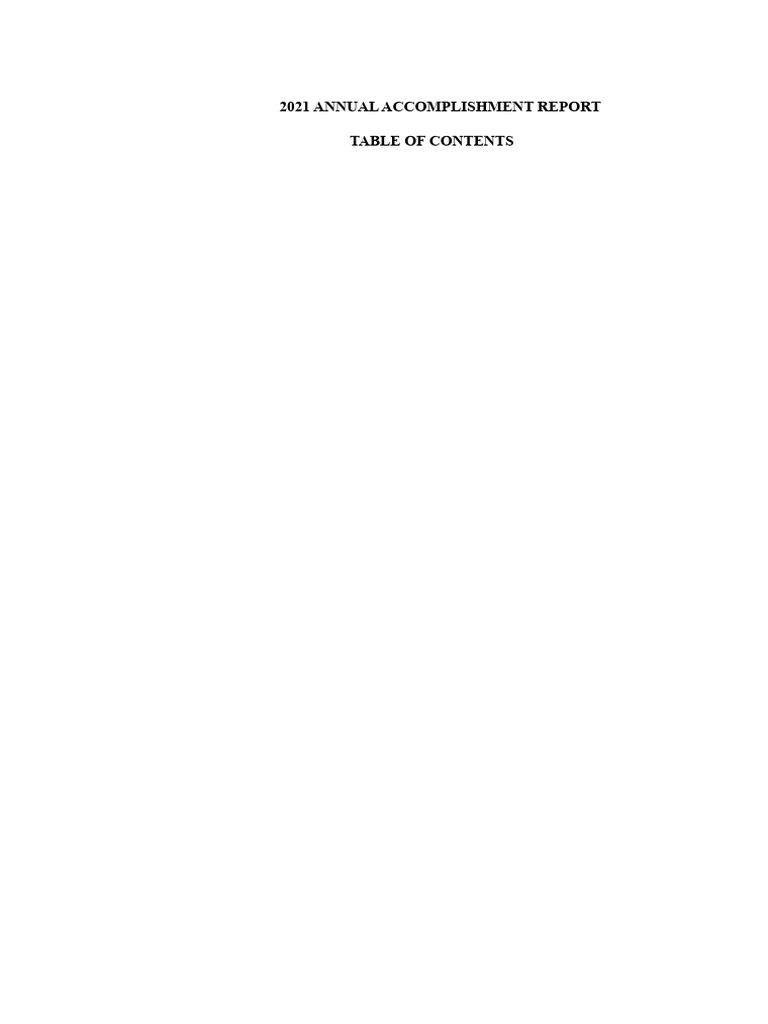 2021 Barangay Gatbuca Accomplishment Report | PDF
