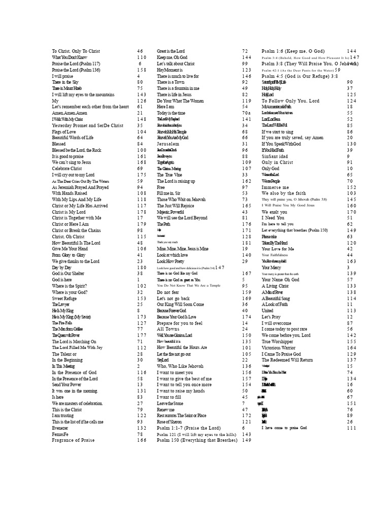 Choruses With Chords | PDF | Glory (Religion) | Jesus
