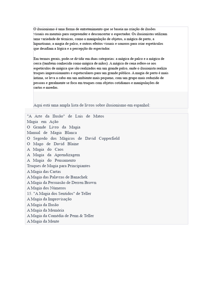 Livros de Ilusionismo | PDF