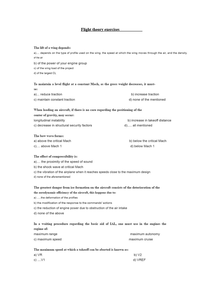 Flight Theory and Aerodynamics Concepts | PDF | Mach Number ...