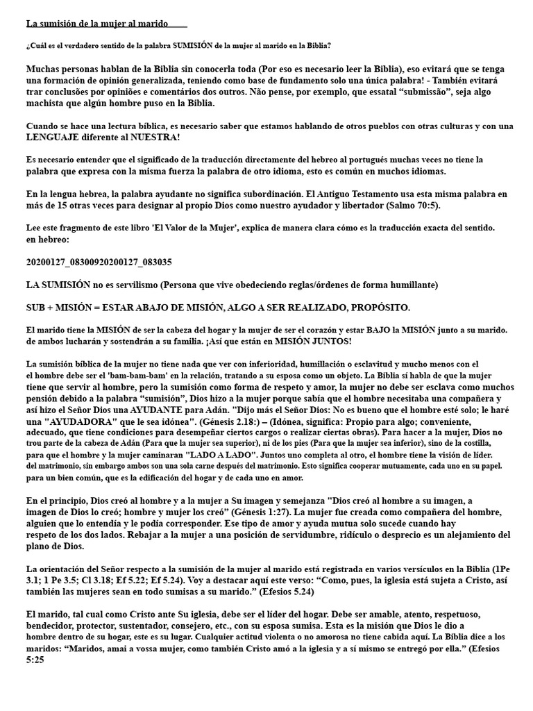 La Sumisión de La Mujer Al Marido | PDF | Cristo (título) | Amor