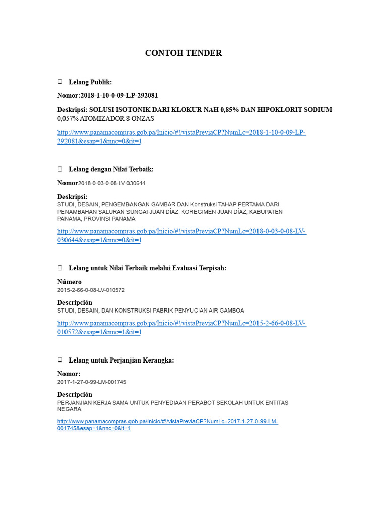 Contoh Tender | PDF