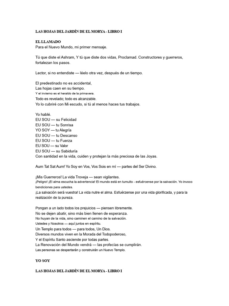 Las Hojas Del Jardín de El Morya | PDF | Amor | Espiritualidad