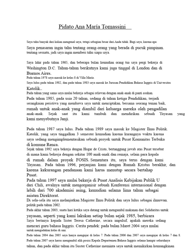 Pidato Ana Maria Tomassini | PDF