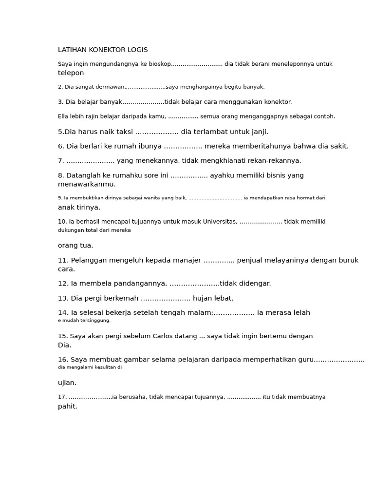 Latihan Penghubung Logis Cepre | PDF