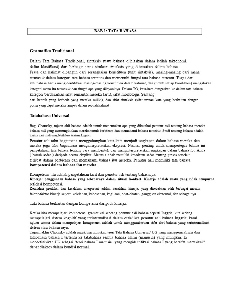 Radford 2004 - Ringkasan Bab 1 Dan 2 | PDF