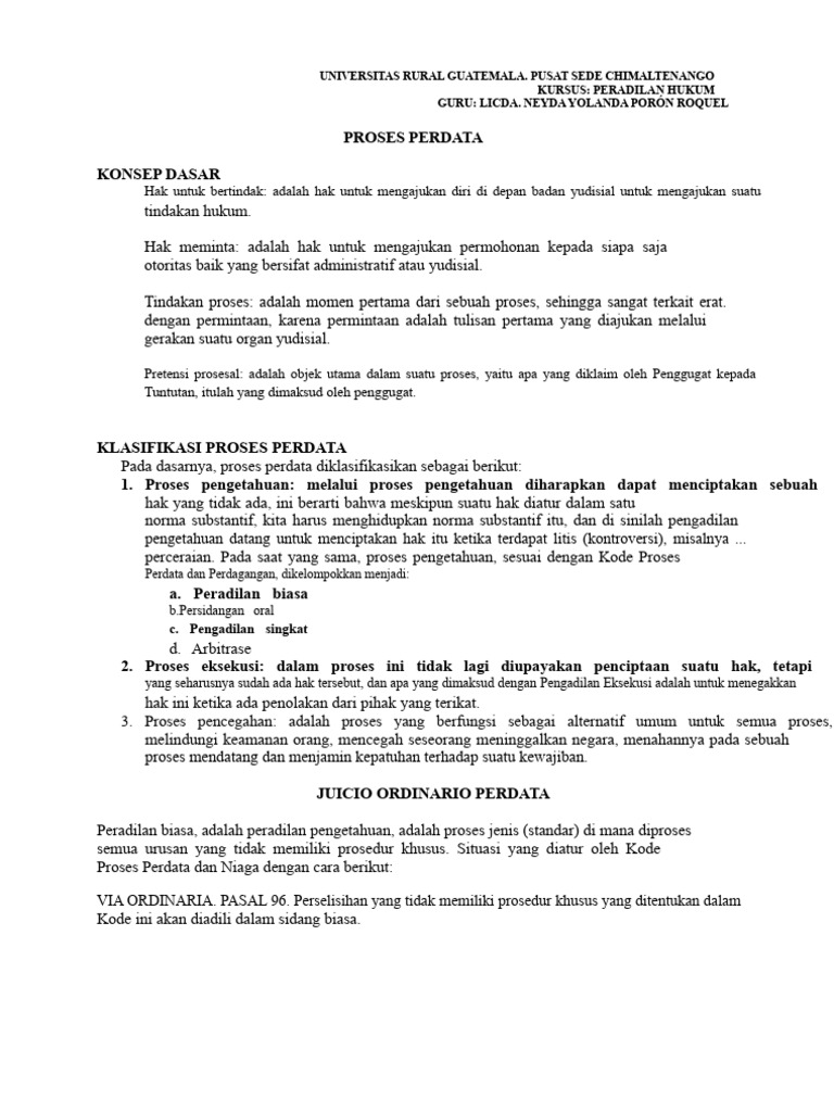 Peradilan Perdata Biasa | PDF