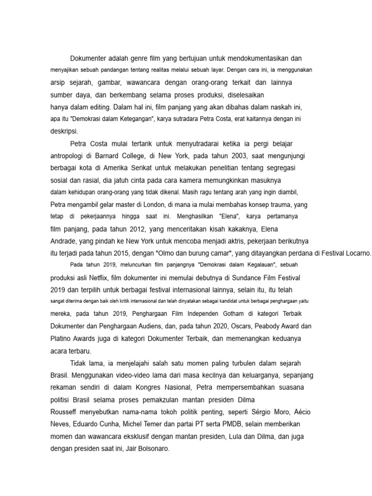 "Demokrasi dalam Ketegangan: Film Dokumenter Brasil" | PDF