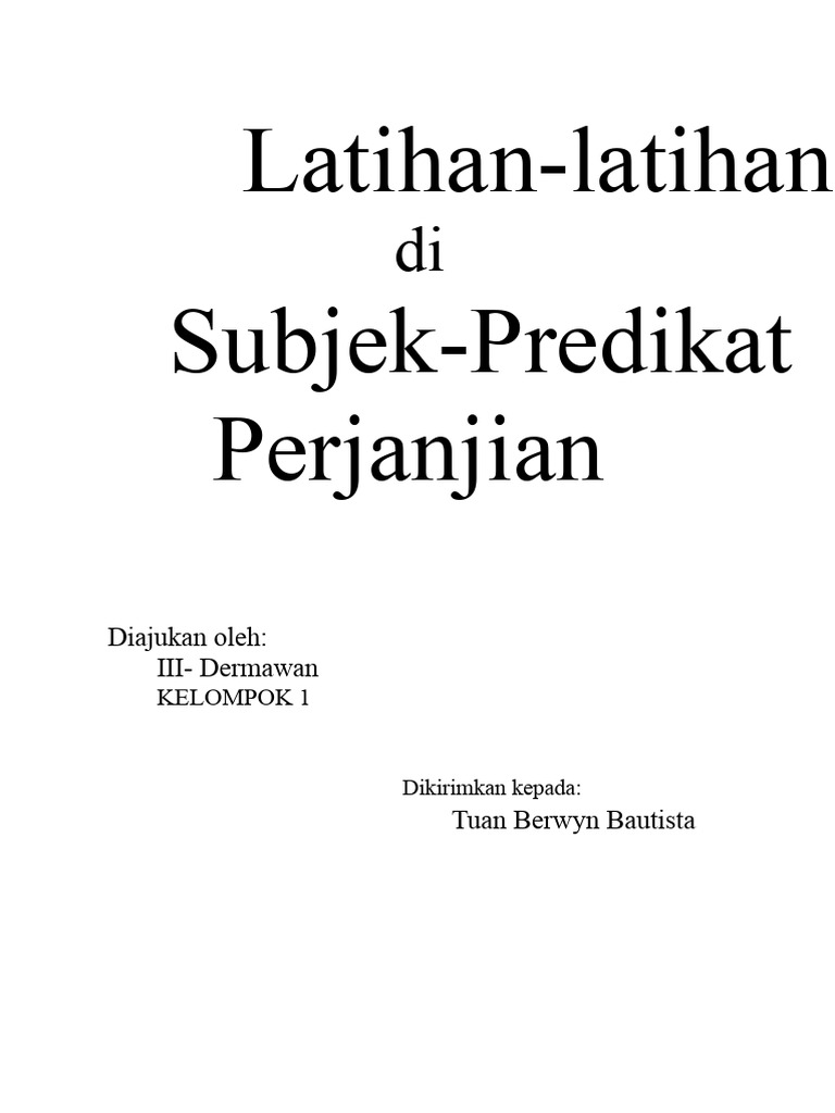 Latihan Subjek-Predikat dan Kata Kerja | PDF