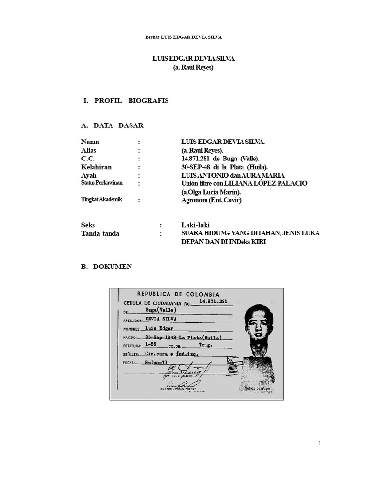 Luis Edgar Devia Silva Alias Raul Reyes | PDF