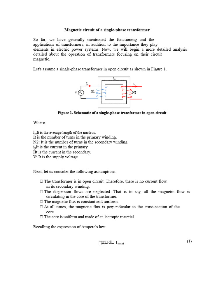 Single-Phase Transformer Magnetic Circuit | PDF | Transformer ...