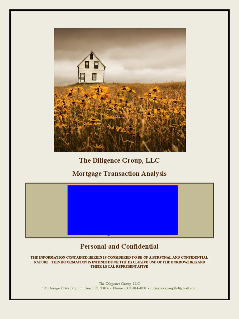 Sample - Mortgage Analysis The Diigence Group | PDF | Fannie Mae | Loans
