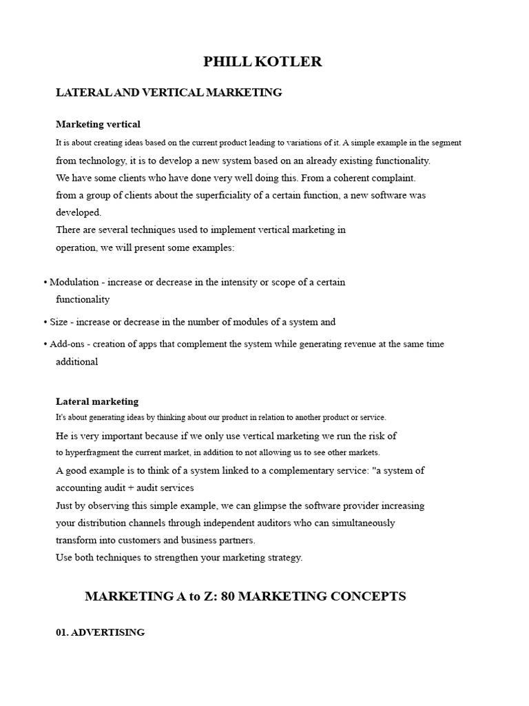 Lateral vs Vertical Marketing Strategies | PDF | Customer Relationship ...