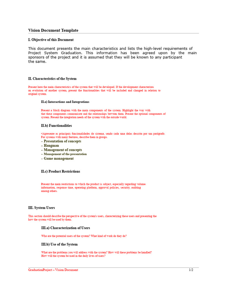 System Vision Document Overview | PDF