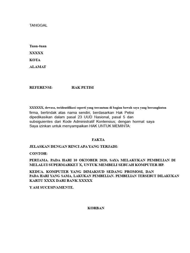 Hak Petisi Contoh | PDF