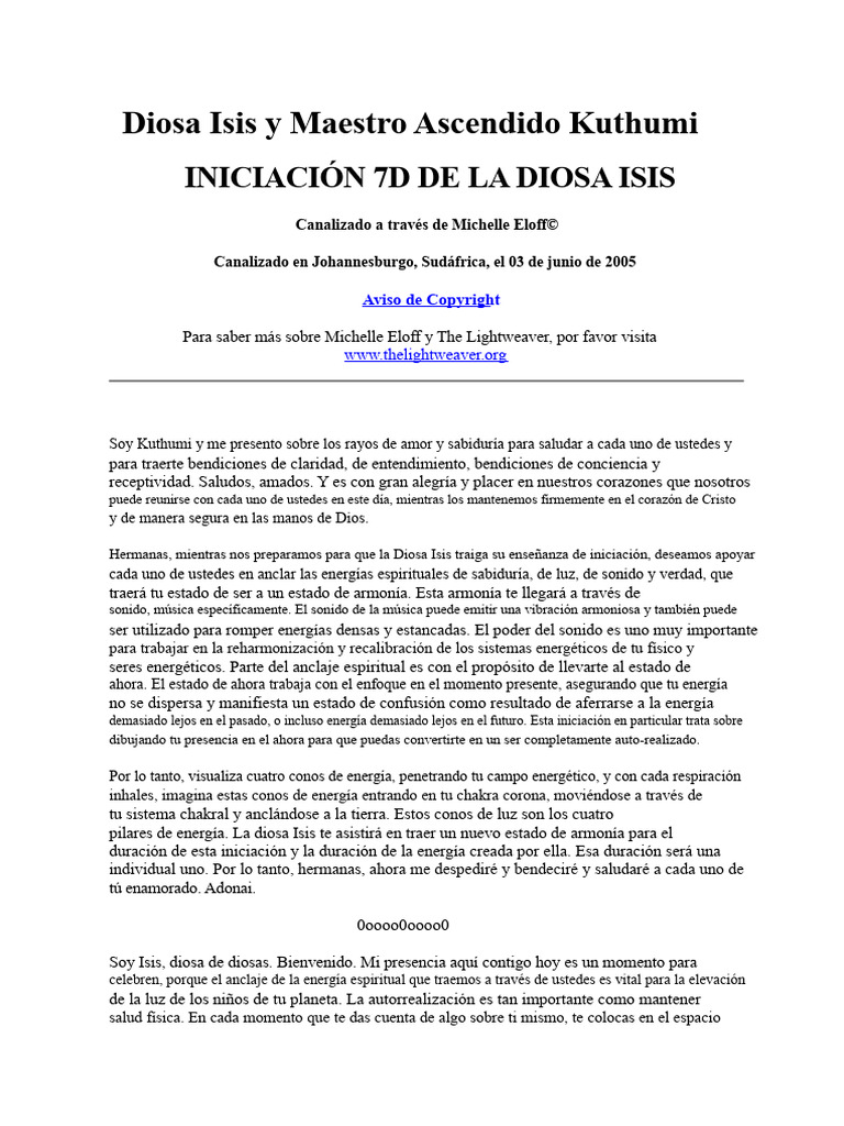 Diosa Isis - Iniciación 7D | PDF | Diosa | Amor