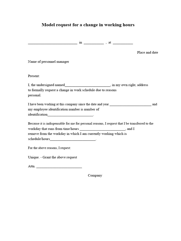 Request For Shift Change | PDF