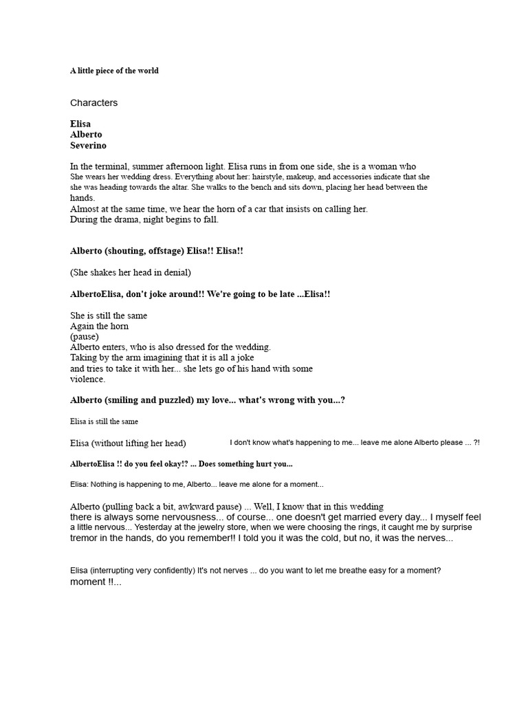 A Little Piece of The World Adapted | PDF