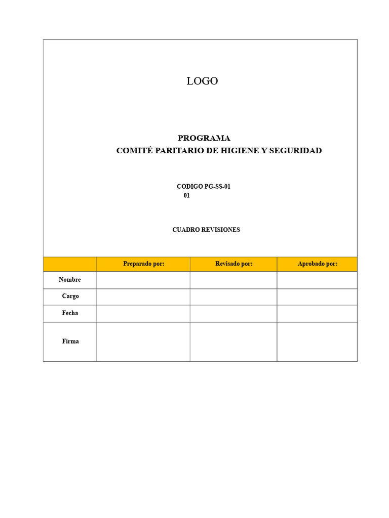 Programa de Trabajo Comité Paritario | PDF | Valores | Seguridad y salud ocupacional