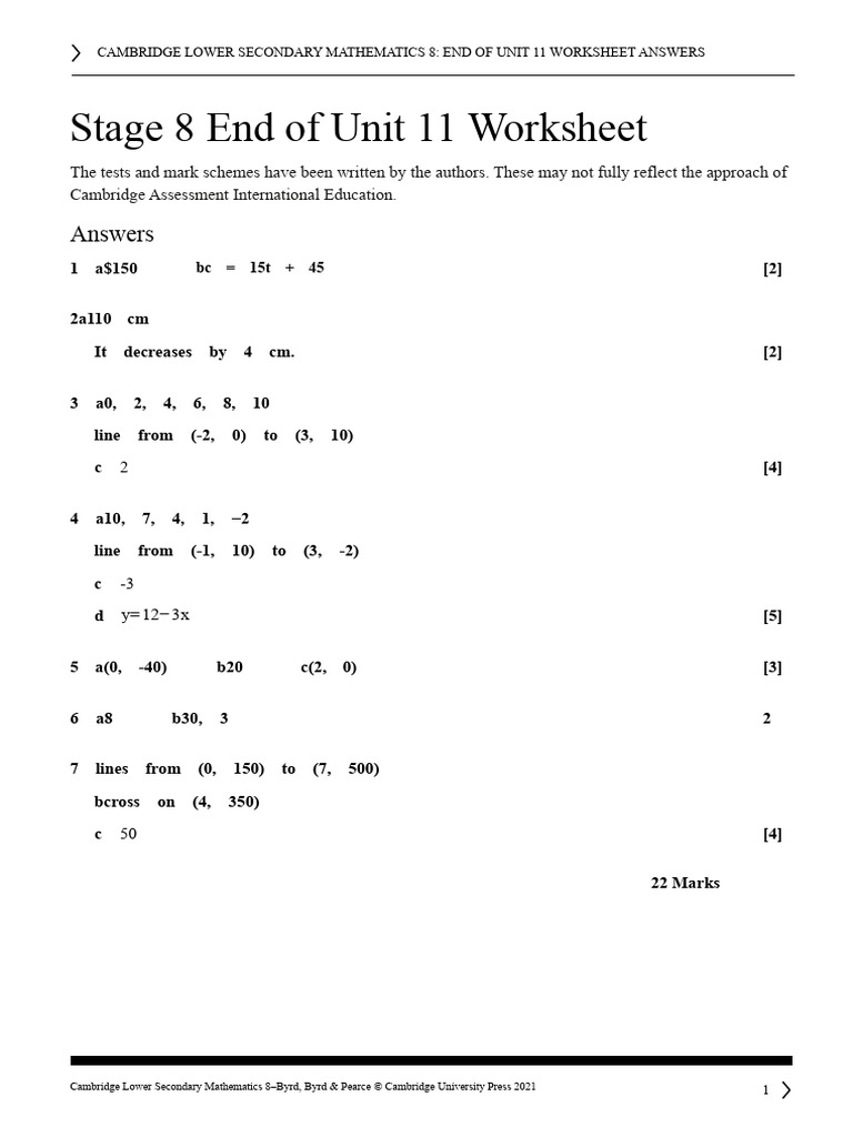 End of Unit 11 Worksheet Answers | PDF