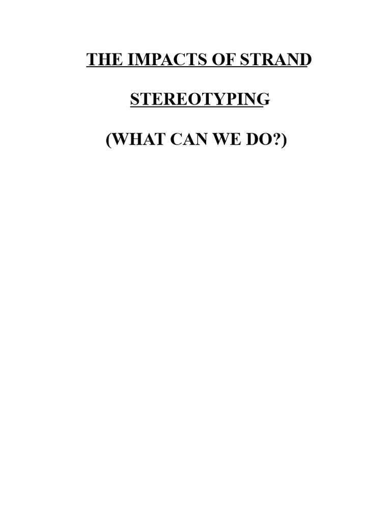 Combatting Strand Stereotyping in Education | PDF | Stereotypes