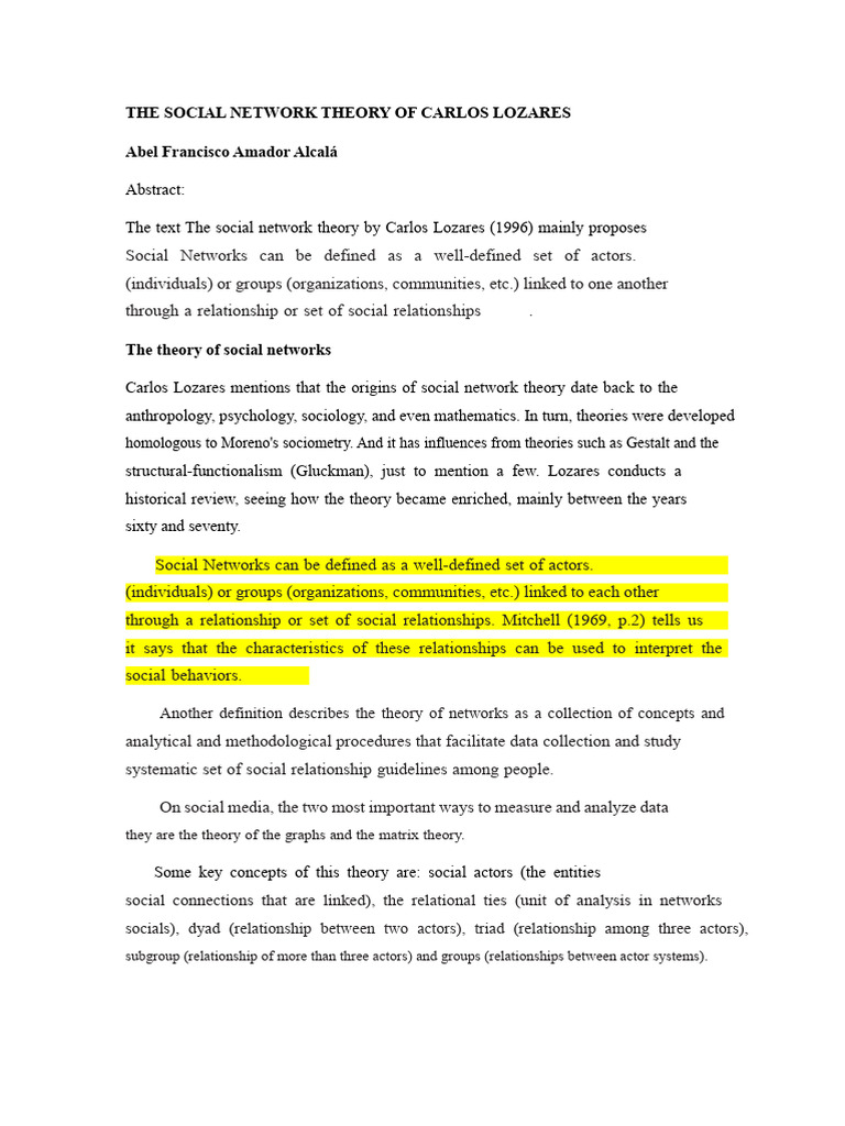 Summary of Network Theory | PDF | Social Network | Theory