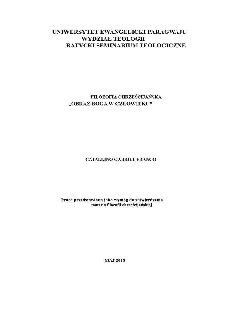 Człowiek Na Obraz Boga | PDF