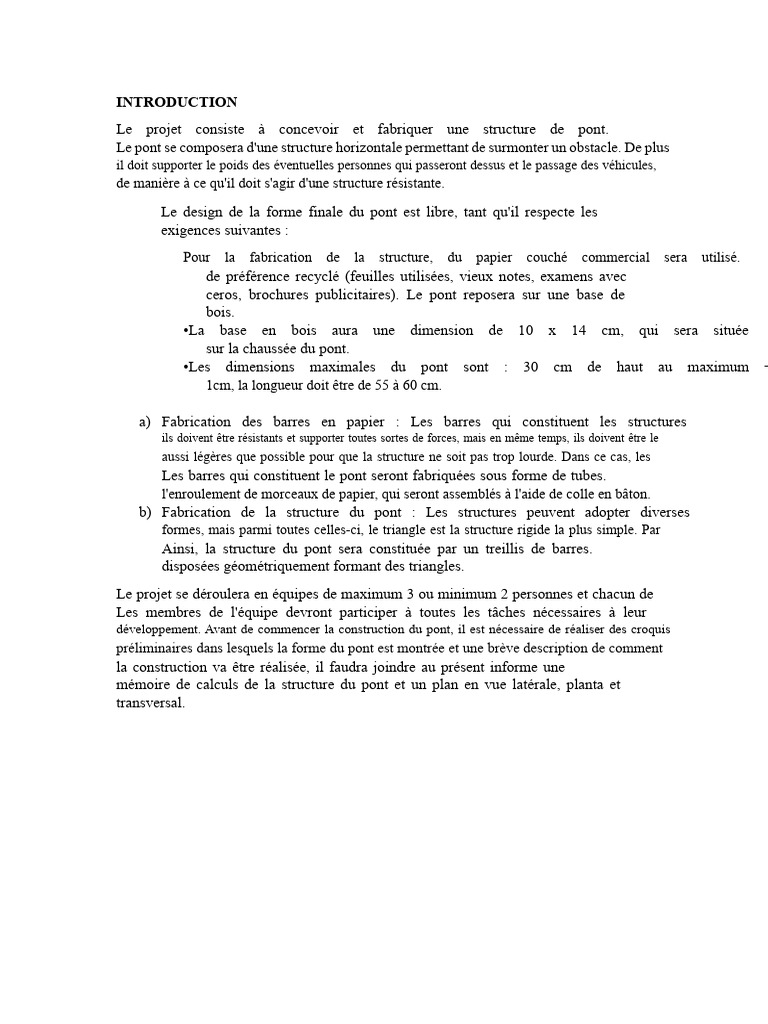 Pont de Papier Rapport | PDF | Pont | Papier