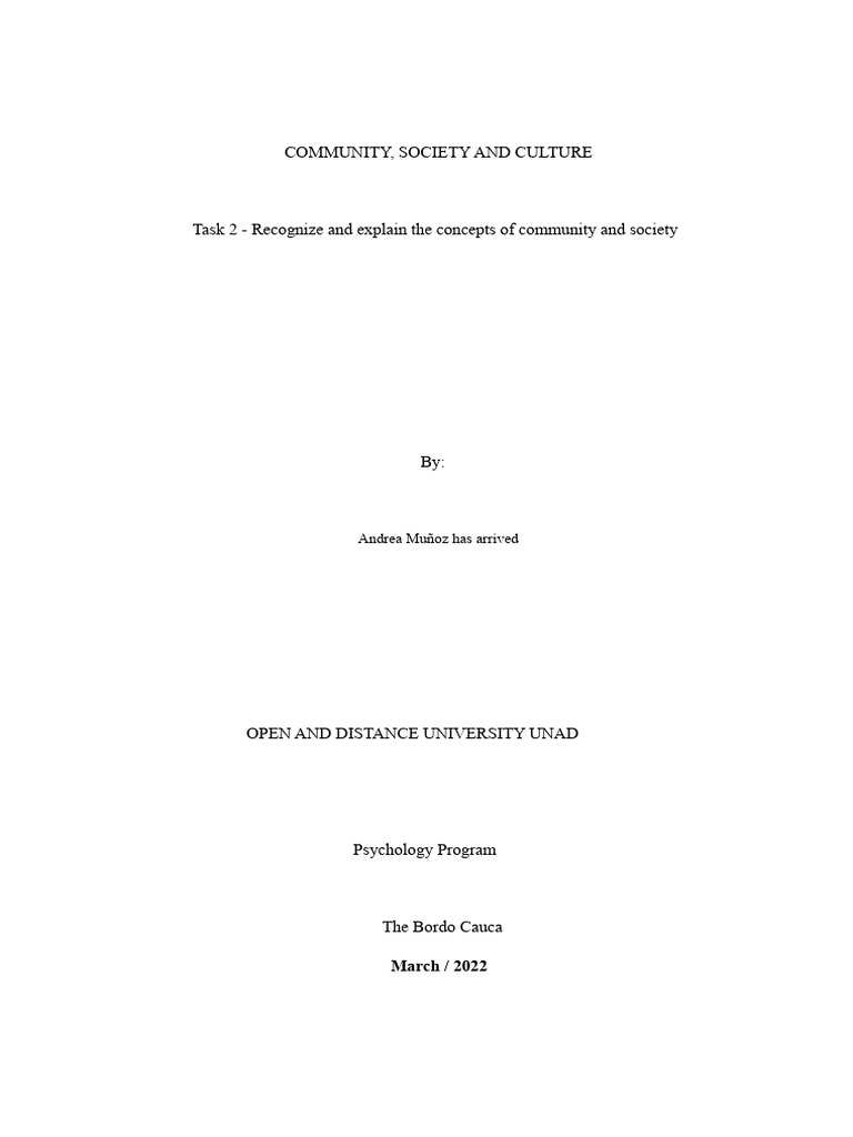 Understanding Community and Society Concepts | PDF | Community ...