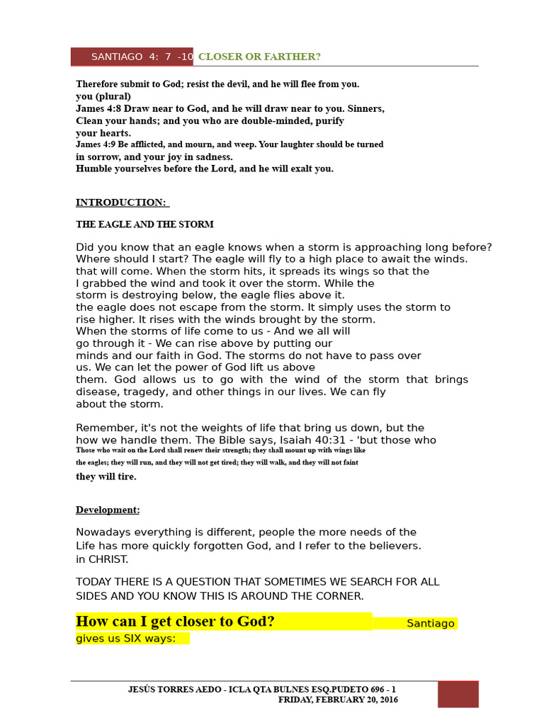 Sermon Closer or Further Away | PDF | Religious Belief And Doctrine ...