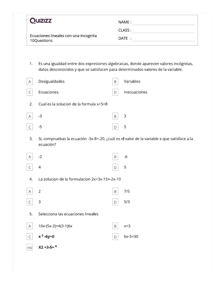 Linear Equations With One Unknown | PDF