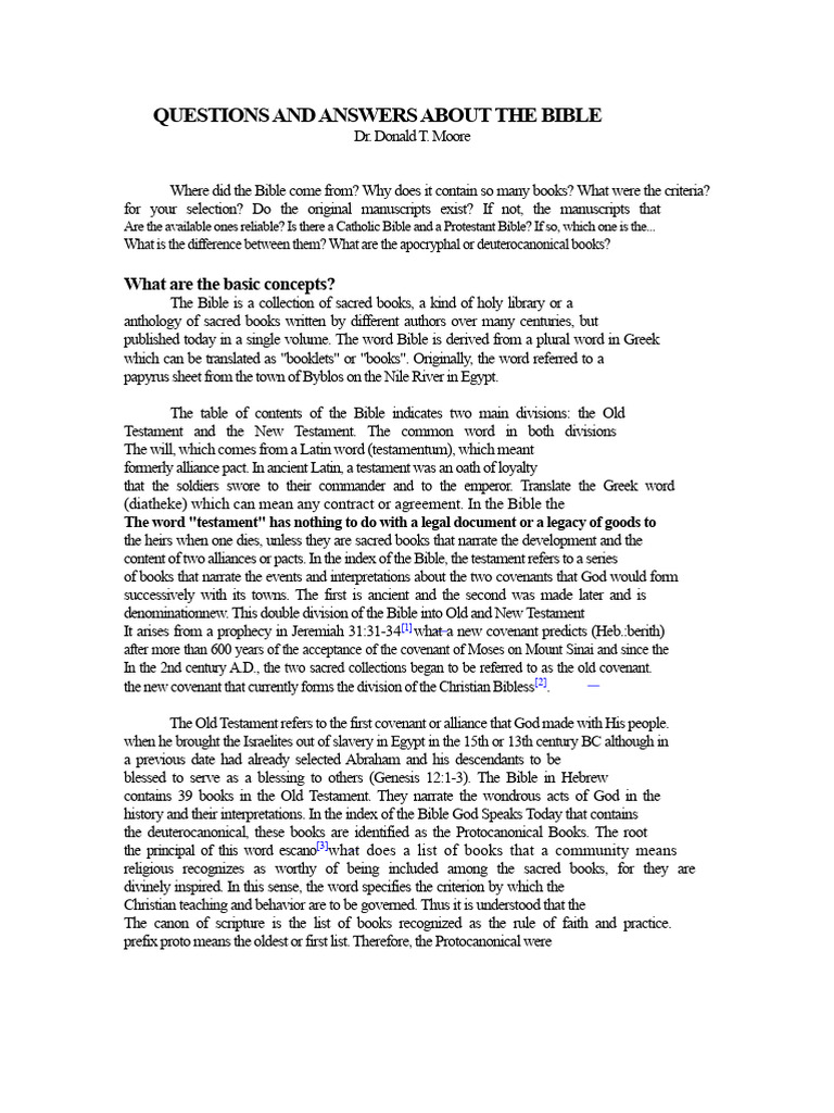 Bible Origins and Key Concepts Explained | PDF | Bible | Biblical Canon