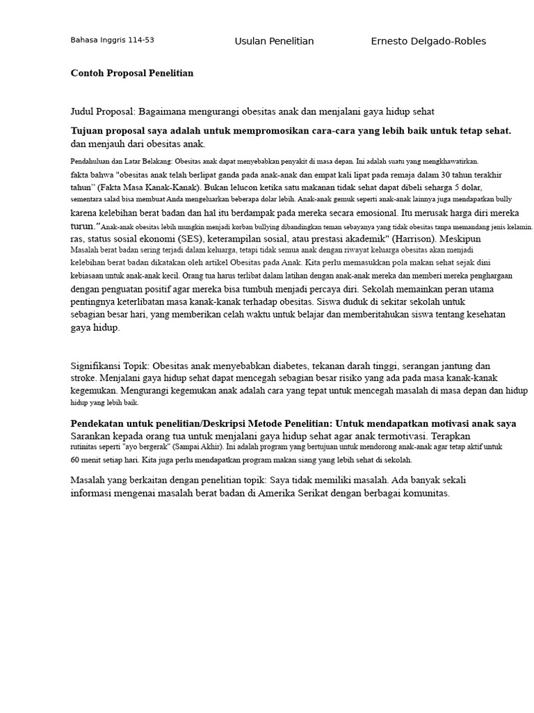 Contoh Proposal Penelitian | PDF