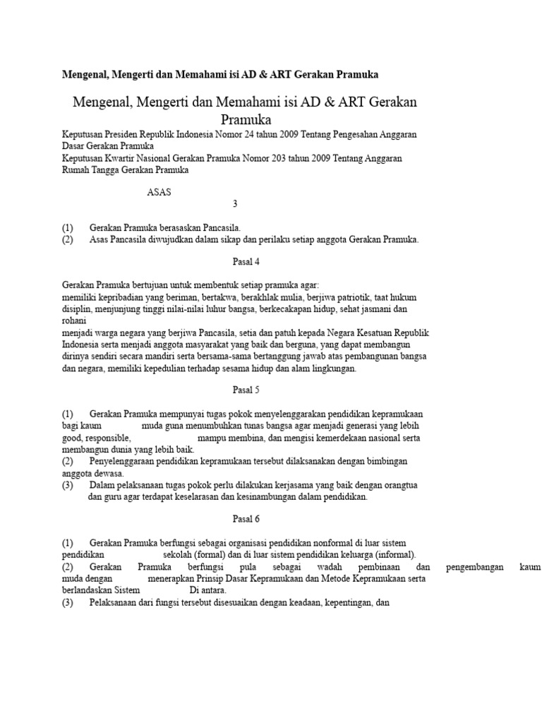 Pramuka AD & ART | PDF