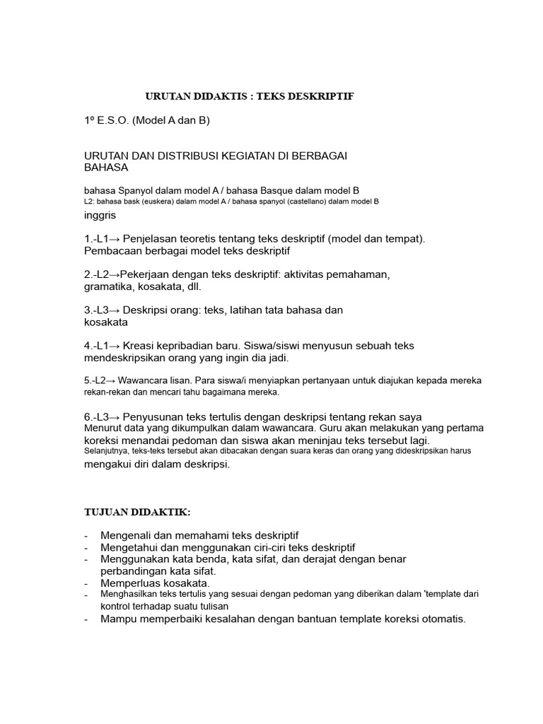 1eso Teks Deskriptif | PDF