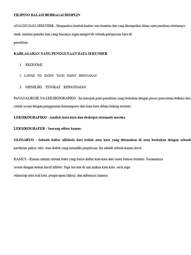 Analisis Data Sekunder | PDF