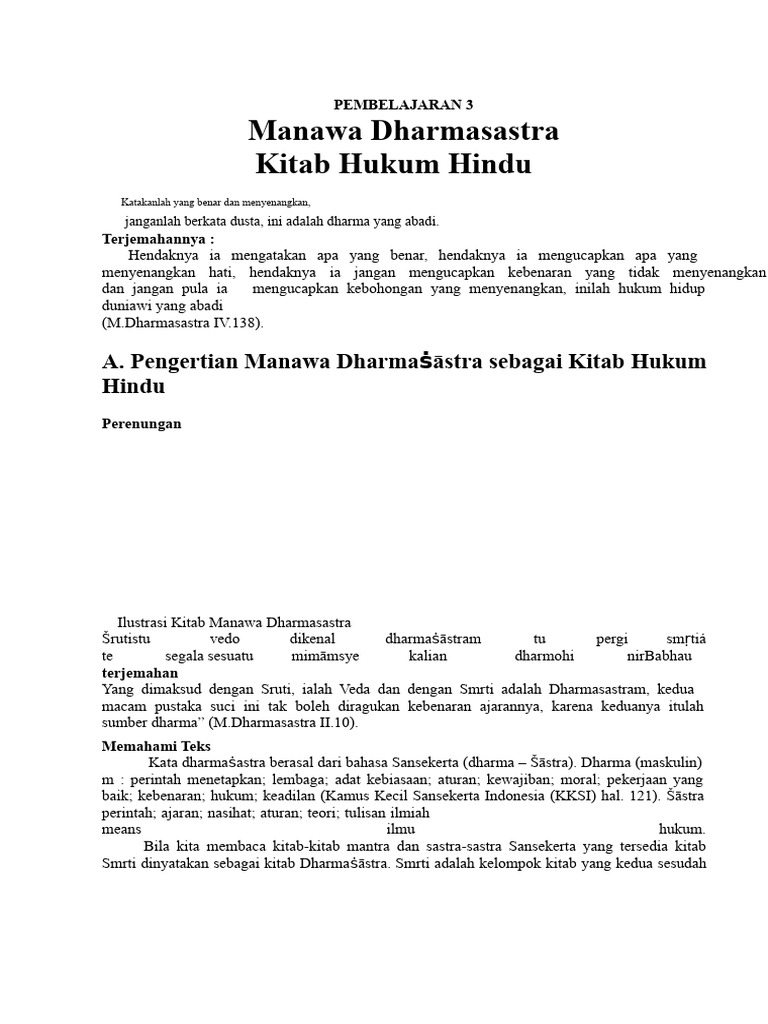 Dharmasastra: Sumber Hukum Hindu | PDF
