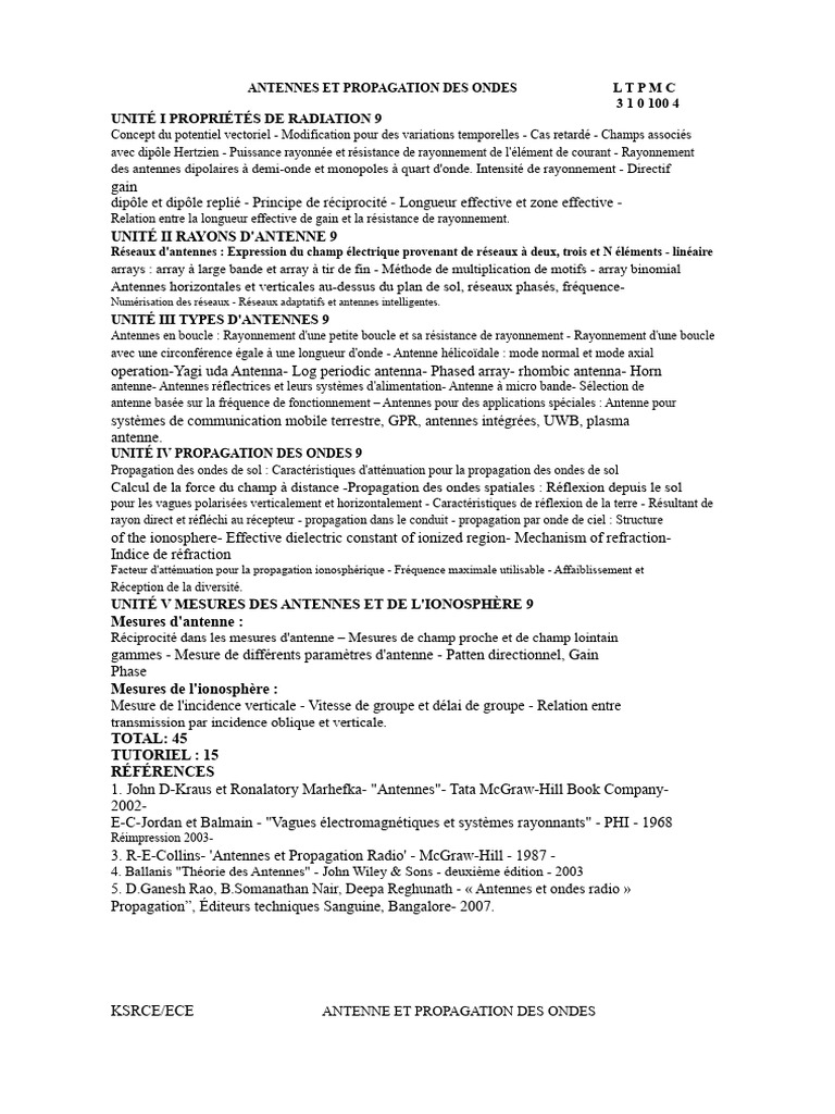 Antennes et Propagation des Ondes | PDF | Antenne (Radio ...