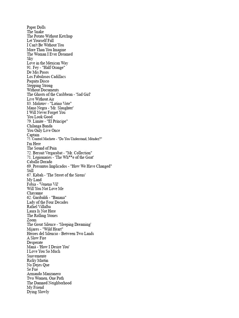 100 Best Songs of the 90s List | PDF