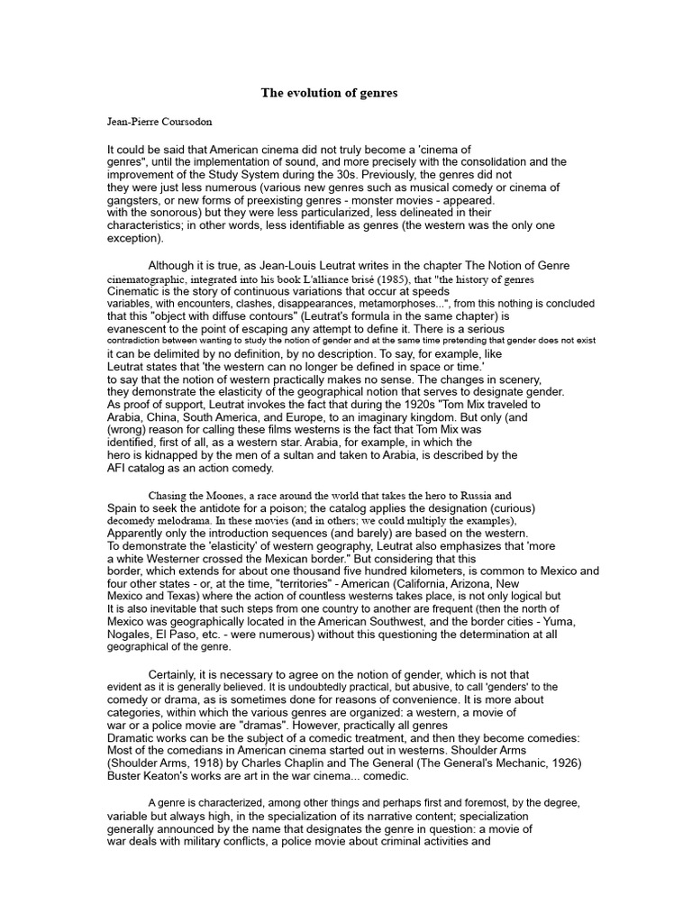 The evolution of genres Complementary text.doc | PDF | Monsters