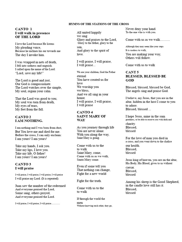 Hymns for the Stations of the Cross | PDF | Forgiveness | Glory (Religion)