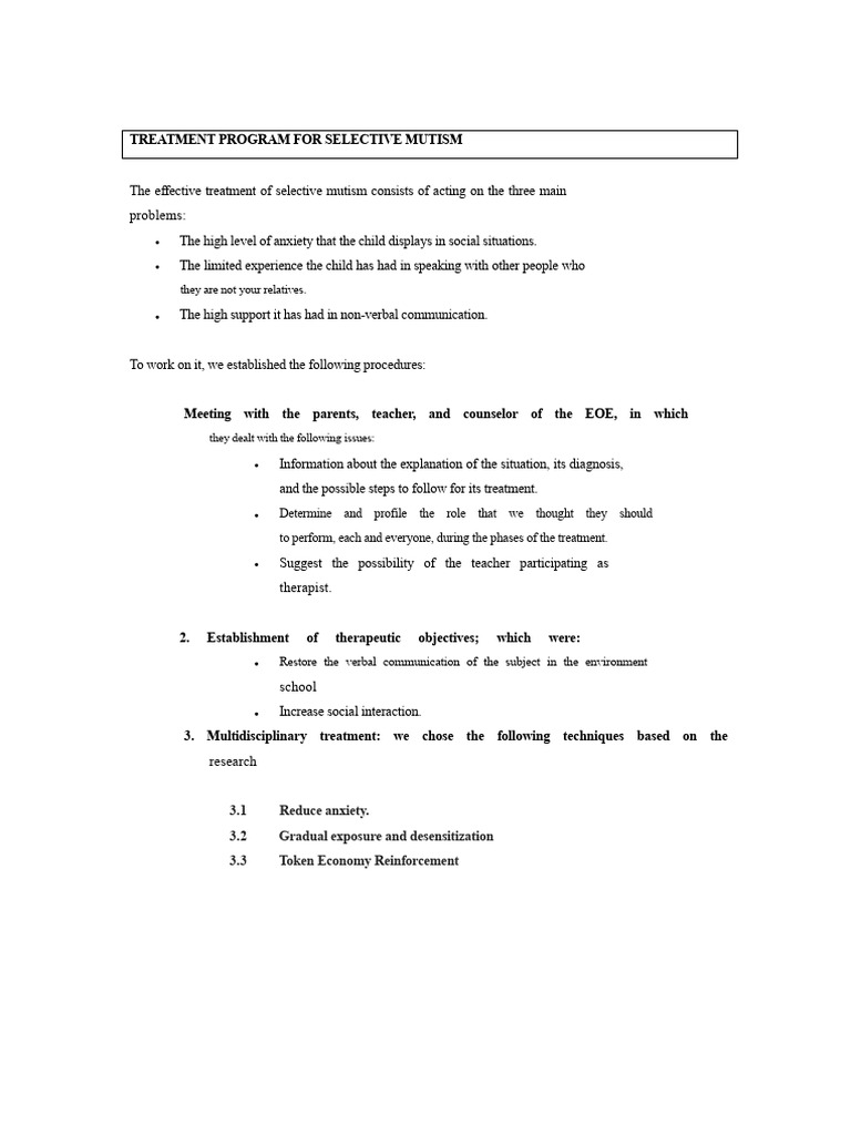 Selective Mutism Treatment Program Guide | PDF | Reinforcement ...