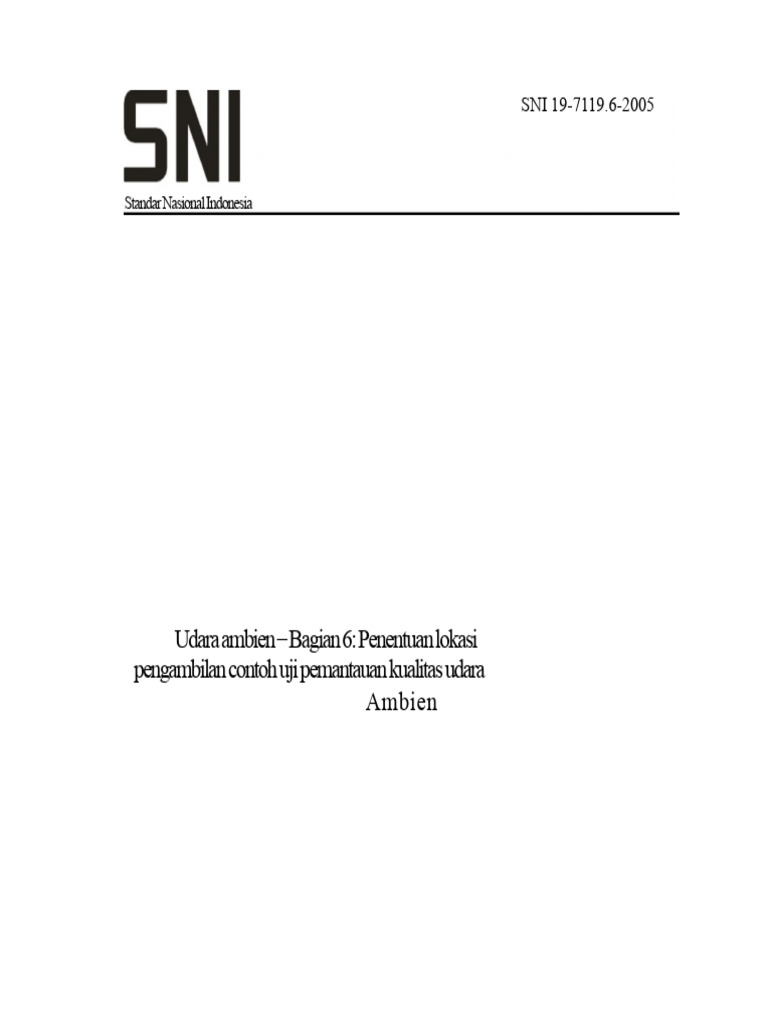 SNI 19-7119.6-2005 (Penentuan Lokasi Pengambilan Sampel Udara Ambien) | PDF